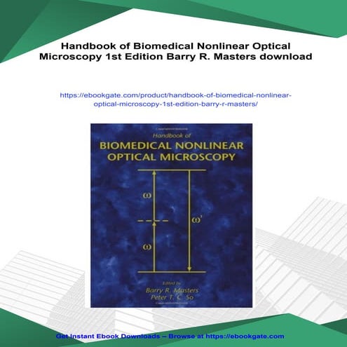 Handbook of Biomedical Nonlinear Optical Microscopy 1st Edition Barry R. Masters | PDF