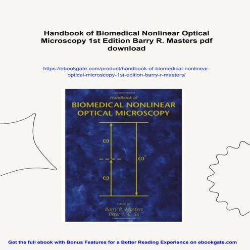 Handbook of Biomedical Nonlinear Optical Microscopy 1st Edition Barry R. Masters | PDF