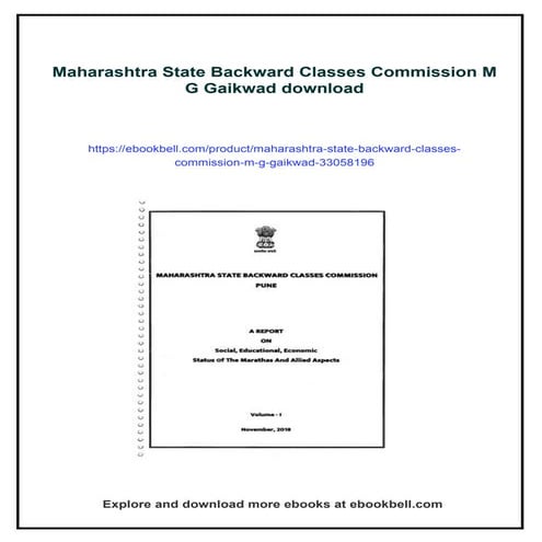 Maharashtra State Backward Classes Commission M G Gaikwad | PDF