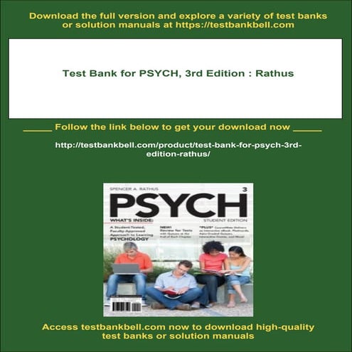 Test Bank for PSYCH, 3rd Edition : Rathus | PDF