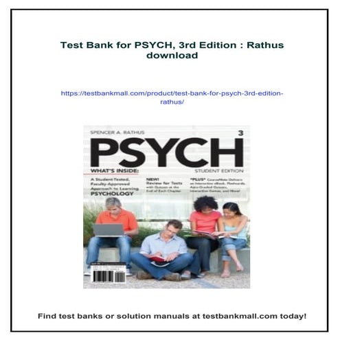 Test Bank for PSYCH, 3rd Edition : Rathus | PDF