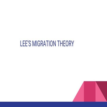 Lee's model of migration | PPT