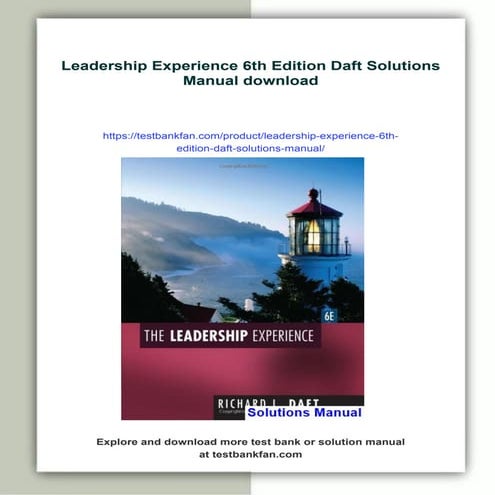 Leadership Experience 6th Edition Daft Solutions Manual | PDF