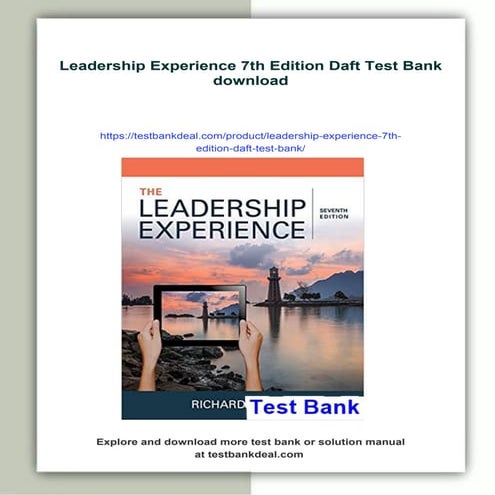Leadership Experience 7th Edition Daft Test Bank | PDF
