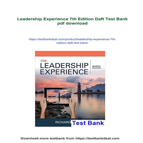 Leadership Experience 7th Edition Daft Test Bank | PDF