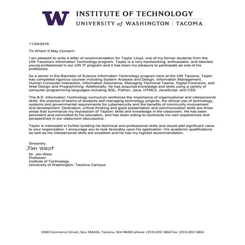 Letter of Recommendation | PDF