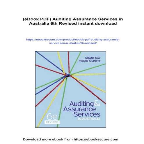 (eBook PDF) Auditing Assurance Services in Australia 6th Revised | PDF