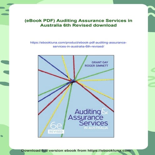 (eBook PDF) Auditing Assurance Services in Australia 6th Revised | PDF