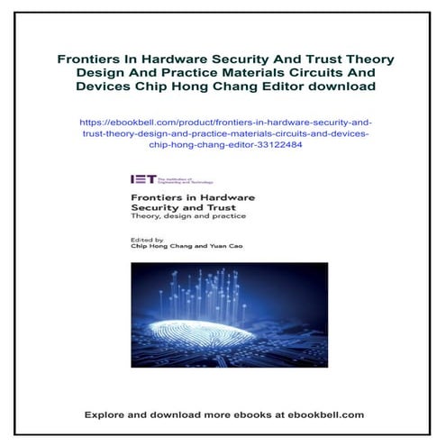 Frontiers In Hardware Security And Trust Theory Design And Practice ...
