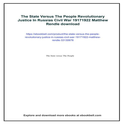 The State Versus The People Revolutionary Justice In Russias Civil War ...