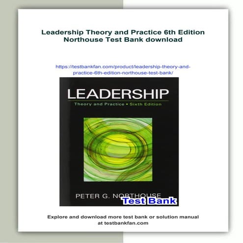 Leadership Theory and Practice 6th Edition Northouse Test Bank | PDF