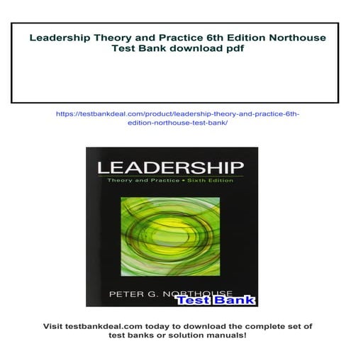 Leadership Theory and Practice 6th Edition Northouse Test Bank | PDF