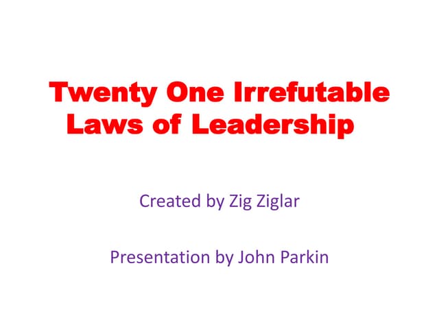 21 irrefutable laws of leadership poster | PDF | Business | Business ...