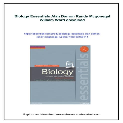 Biology Essentials Alan Damon Randy Mcgonegal William Ward | PDF
