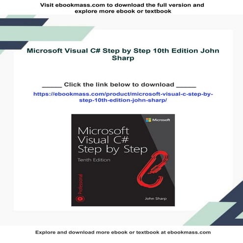 Microsoft Visual C# Step by Step 10th Edition John Sharp | PDF