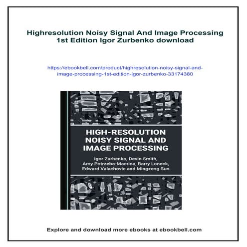 Highresolution Noisy Signal And Image Processing 1st Edition Igor ...