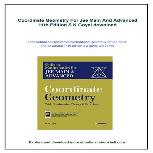 Coordinate Geometry For Jee Main And Advanced 11th Edition S K Goyal | PDF