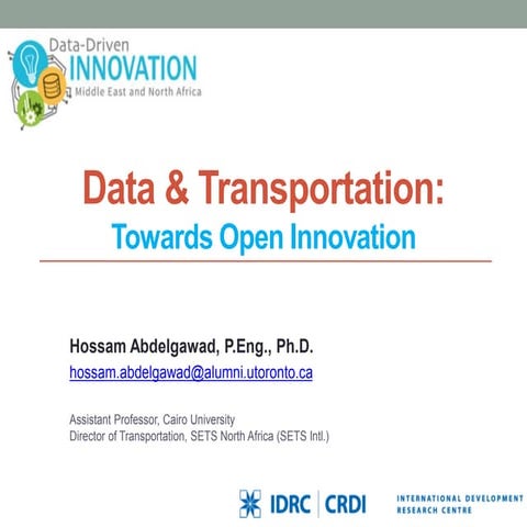 Data Driven Innovation in Transportation | PPT