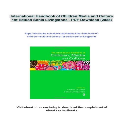 International Handbook of Children Media and Culture 1st Edition Sonia ...