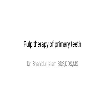 pulp therapy of primary teeth | PDF