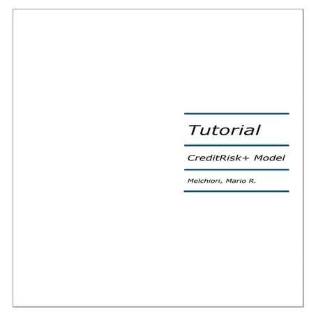 CreditRisk+ Model Tutorial 3.0 | PDF