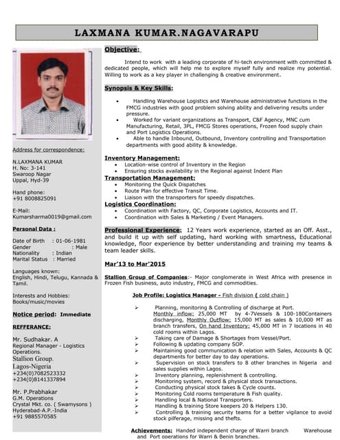 Furqan CV | DOCX | Logistics | Business