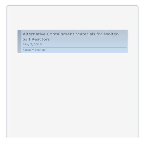 Alternative Containment Materials for MSR | PDF