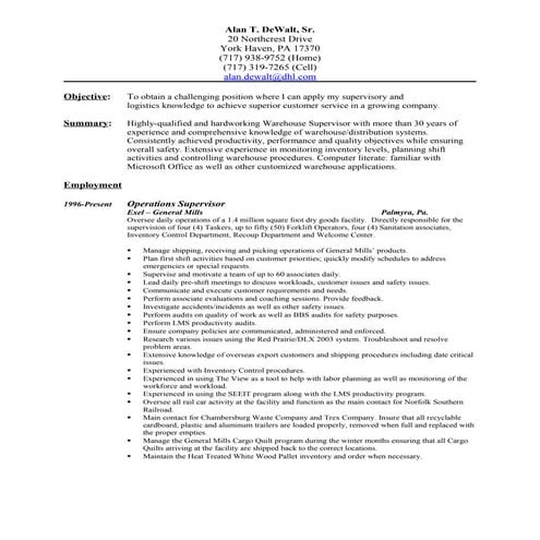 Alan DeWalt, Sr.-Resume 8-15-14 (2) | PDF