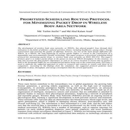 Prioritized Scheduling Routing Protocol for Minimizing Packet Drop in Wireless Body Area Network ...