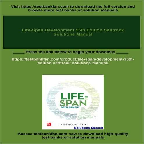 Life-Span Development 15th Edition Santrock Solutions Manual | PDF