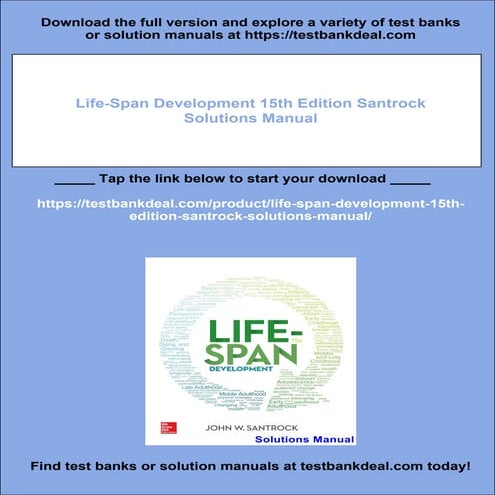 Life-Span Development 15th Edition Santrock Solutions Manual | PDF