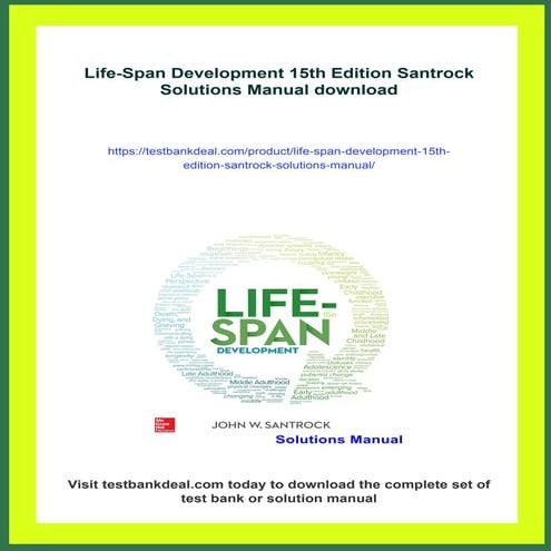 Life-Span Development 15th Edition Santrock Solutions Manual | PDF