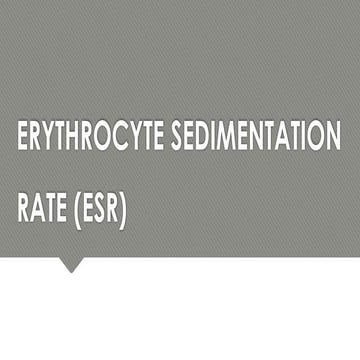 Esr method, principle and interpretation | PPTX