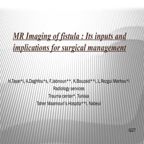 MRI fistulogram | PDF