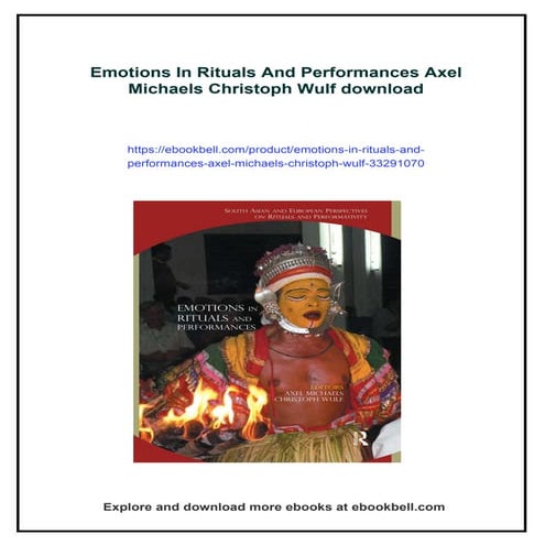 Emotions In Rituals And Performances Axel Michaels Christoph Wulf | PDF