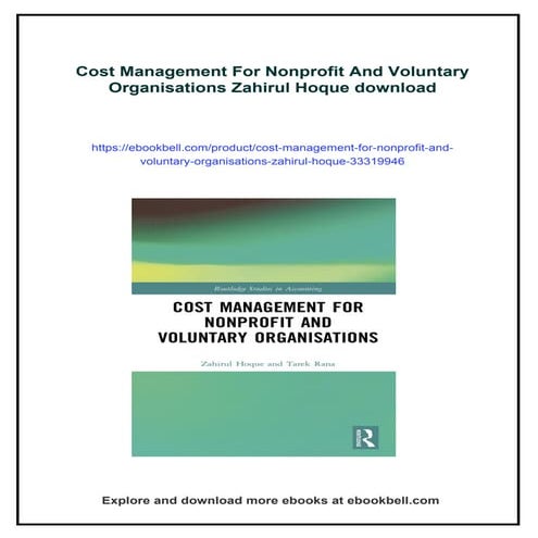 Cost Management For Nonprofit And Voluntary Organisations Zahirul Hoque ...
