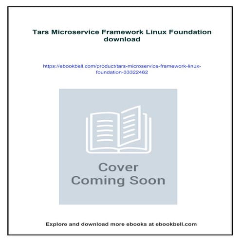 Tars Microservice Framework Linux Foundation | PDF