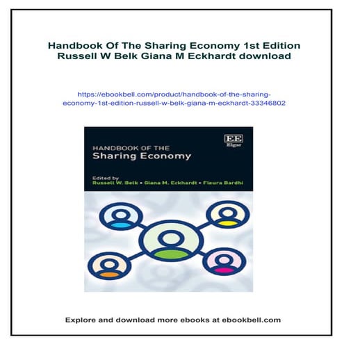 Handbook Of The Sharing Economy 1st Edition Russell W Belk Giana M ...