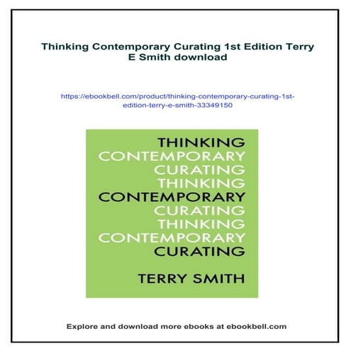 Thinking Contemporary Curating 1st Edition Terry E Smith | PDF
