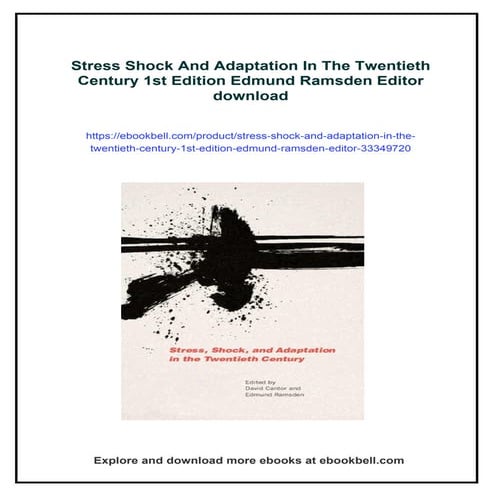 Stress Shock And Adaptation In The Twentieth Century 1st Edition Edmund ...