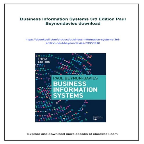 Business Information Systems 3rd Edition Paul Beynondavies | PDF