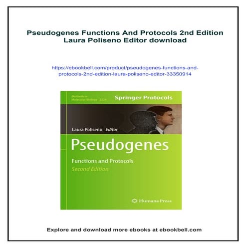 Pseudogenes Functions And Protocols 2nd Edition Laura Poliseno Editor | PDF