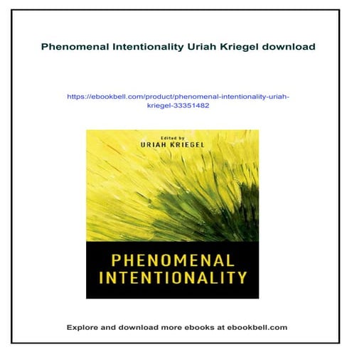 Download full ebook of Phenomenal Intentionality Uriah Kriegel instant download pdf | PDF