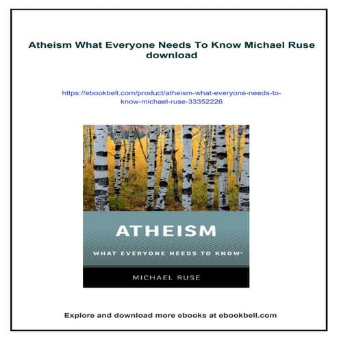 Atheism What Everyone Needs To Know Michael Ruse | PDF