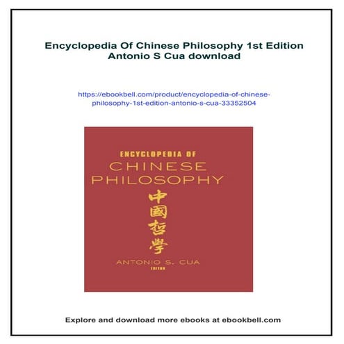 Encyclopedia Of Chinese Philosophy 1st Edition Antonio S Cua | PDF