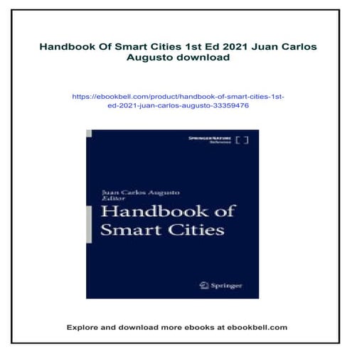 Handbook Of Smart Cities 1st Ed 2021 Juan Carlos Augusto | PDF