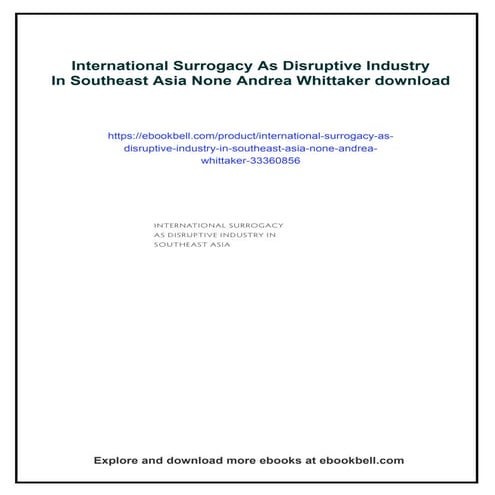 International Surrogacy As Disruptive Industry In Southeast Asia None ...