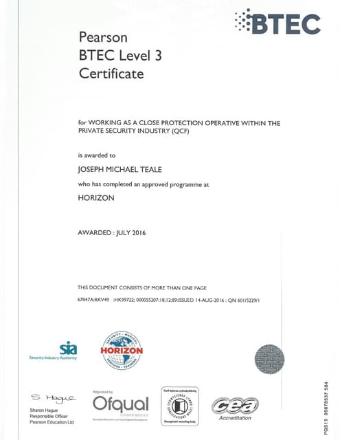Joseph-Teale - FPOS Certificate | PDF