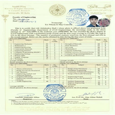 BSc Transcript | PDF