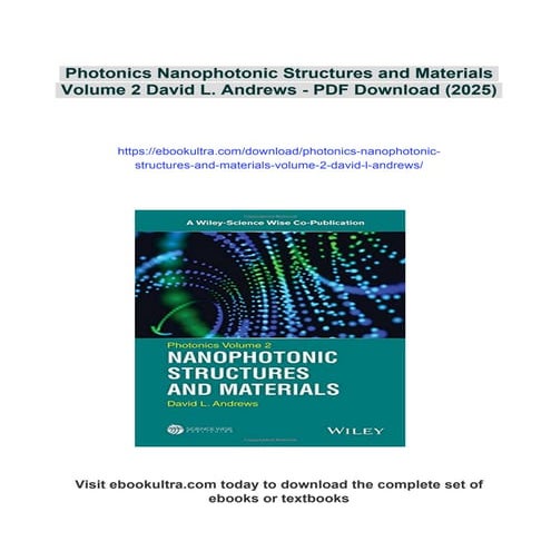 Photonics Nanophotonic Structures and Materials Volume 2 David L ...